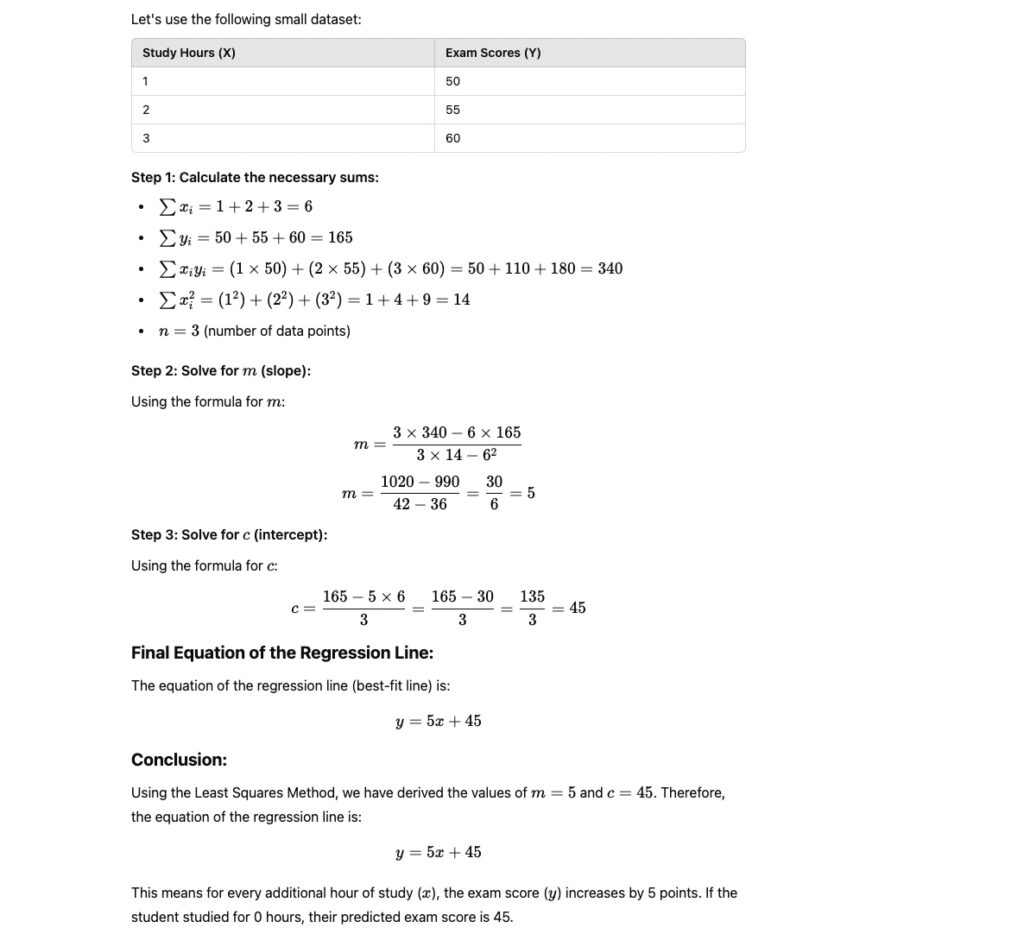 Simple Linear Regression:(Least Square Method) - AI & ML Insights Simple Linear Regression:(Least Square Method) - AI & ML Insights